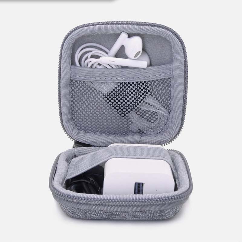 Custom gray mini square EVA cable storage bags